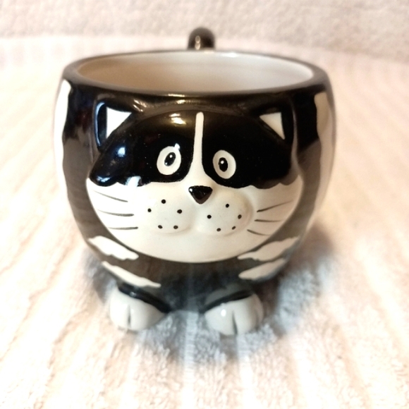 Pier 1 | Dining | Hand Painted Chubby Cat Mug By Pier One Imports Black ...